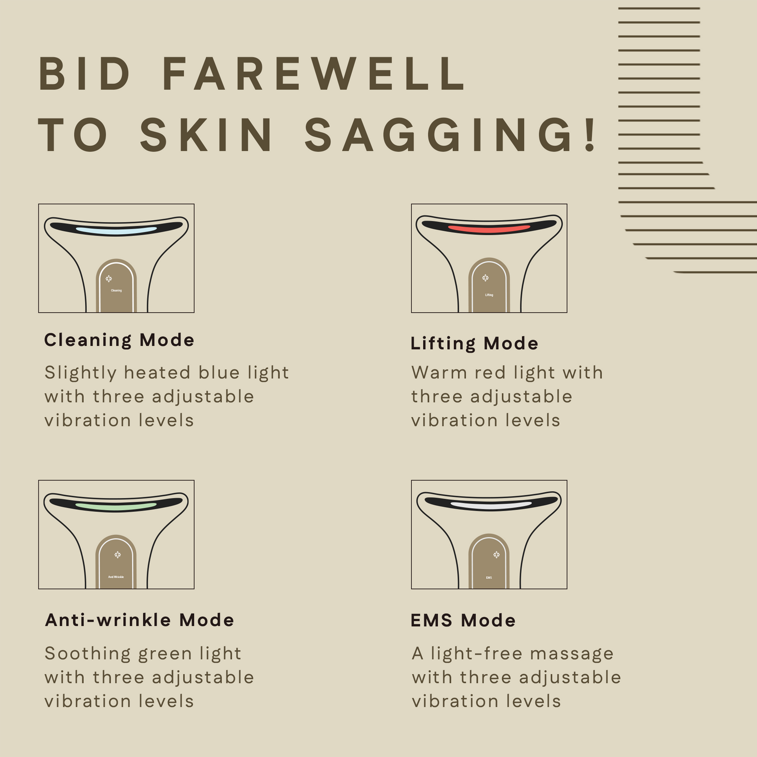 Skin Lift Device | 4 Skin Modes | 3 LED Light Therapy