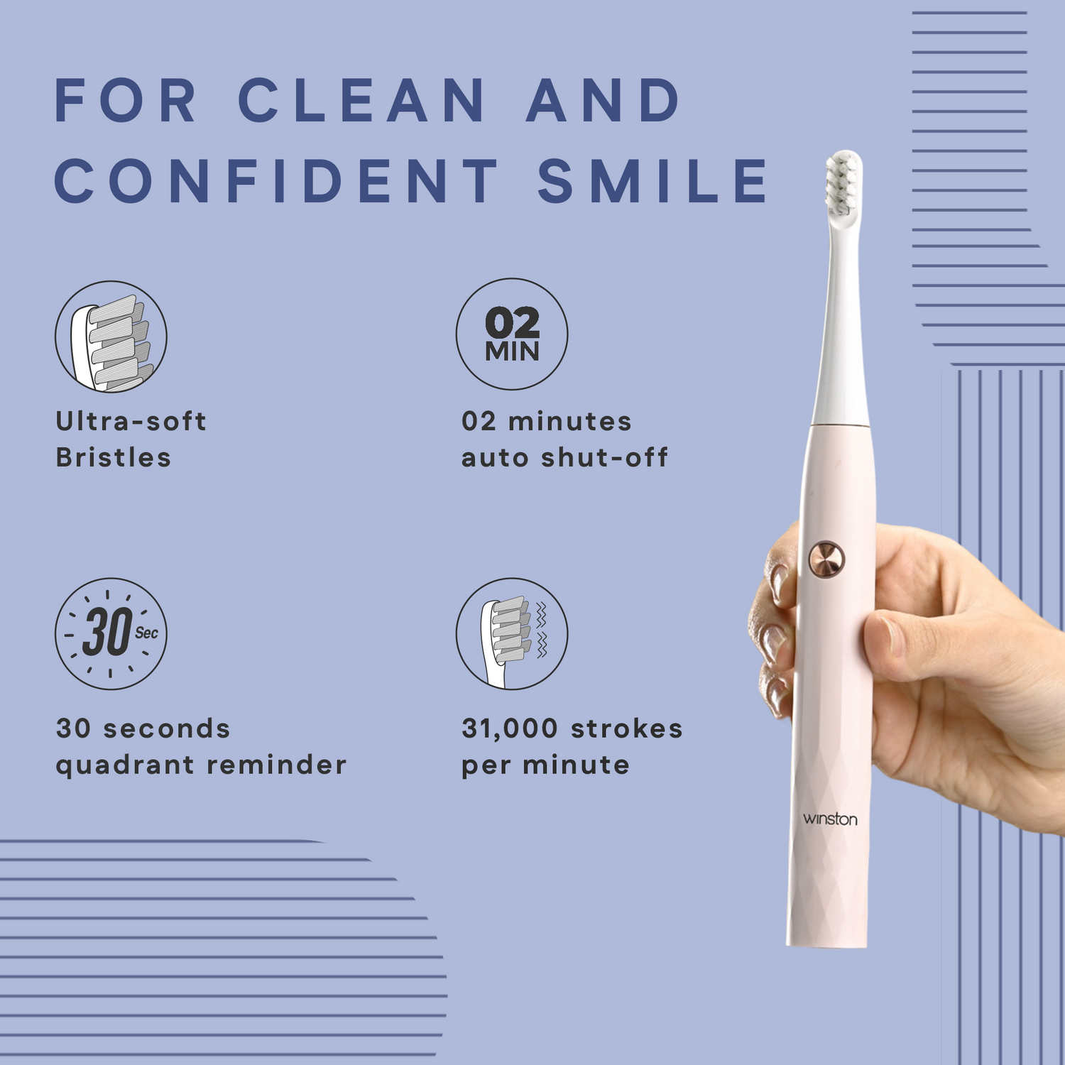 Super Sonic Electric Toothbrush | Buy Electric Toothbrush Online- Winston